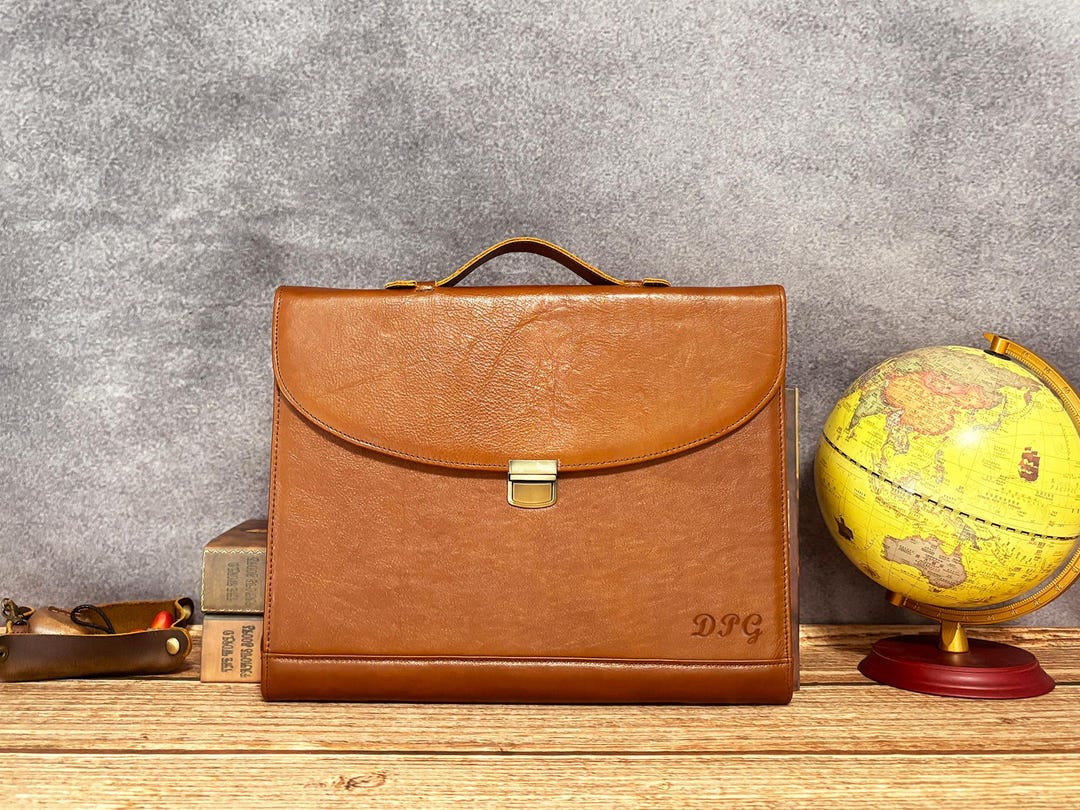 Personalized Leather Portfolio With Handle: A4 Document Padfolio - Etsy