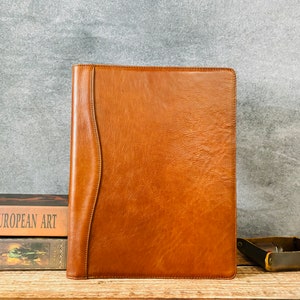 A4 Letter Size Portfolio for Men, Personalized Leather Padfolio ...