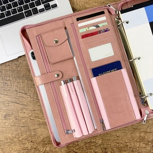 Pink Portfolio for Women Leather Portfolio Personalized - Etsy