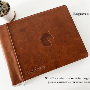 Personalized Leather Portfolio for Men, Custom Name&logo Leather ...