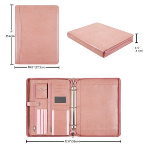 Pink Leather Portfolio for Women,personalized Padfolio With Name&logo ...