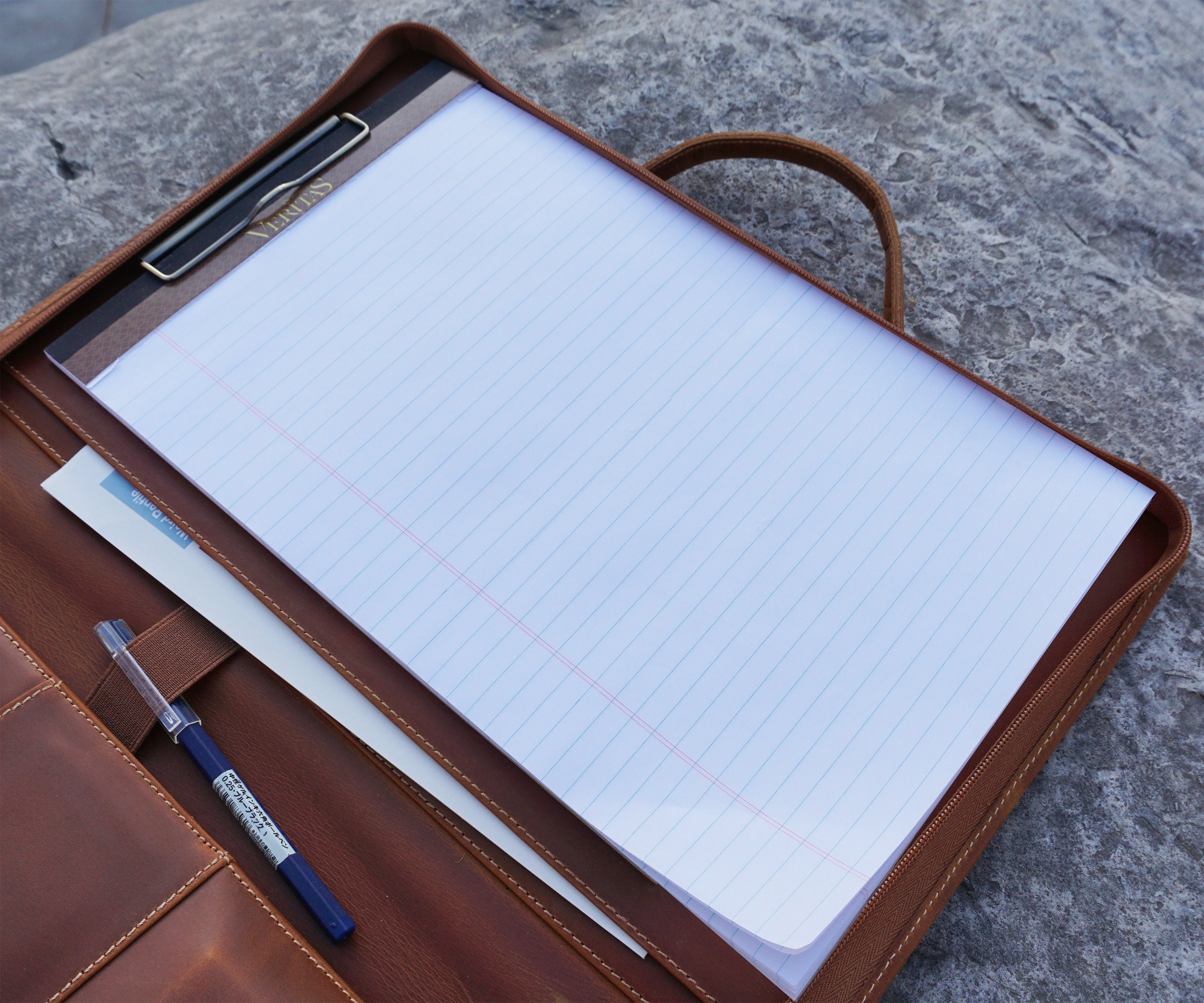 Leather Portfolio for Men Legal Size Notepad Padfolio With - Etsy