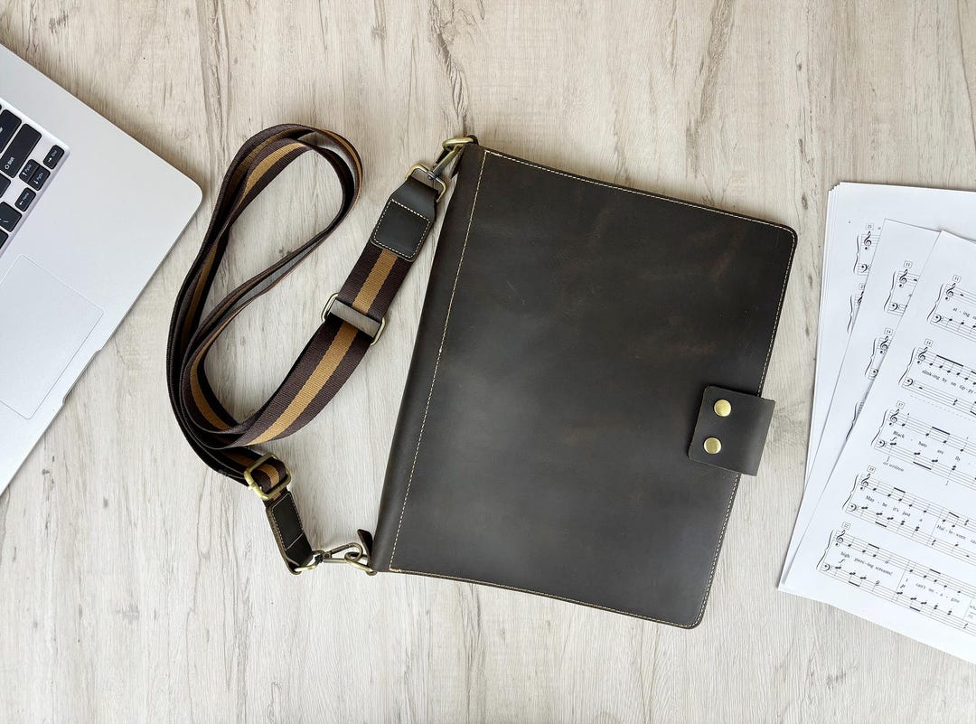 Personalized Leather Sheet Music Binder With Strap, Sheet Music Book ...