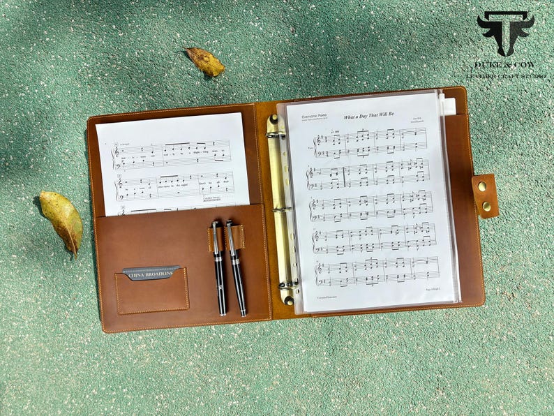 Personalized Leather Sheet Music Binder, Music Portfolio for Concert ...