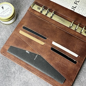 Personalized Leather Planner, Leather Portfolio for Men, A5 Size ...