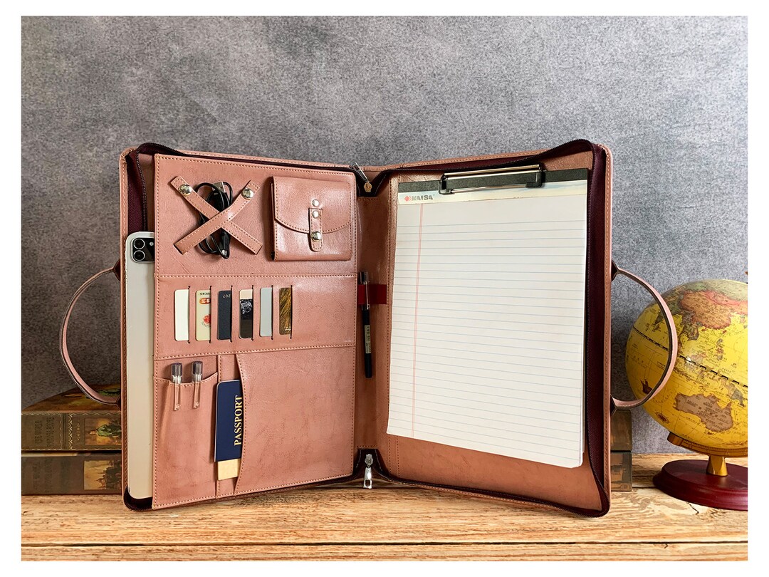 Vegan Leather 15-inch Laptop Portfolio With Handle: Personalized ...