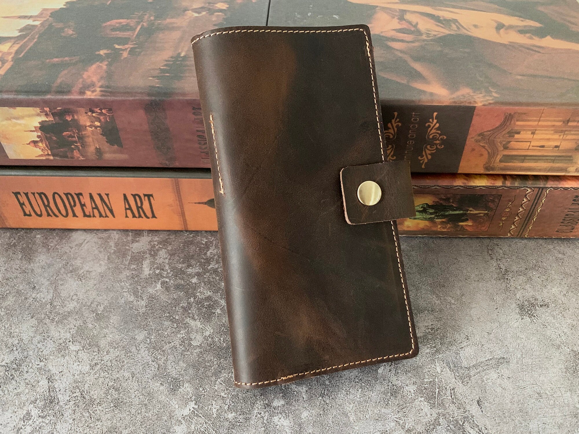 Personalized Checkbook Case, Check Book Holder, Leather Long Checkbooks ...