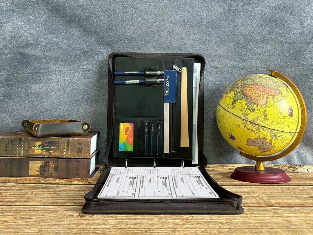 Persoanlized Leather Check Book Portfolio, 3 Ring Binder, Checkbook ...