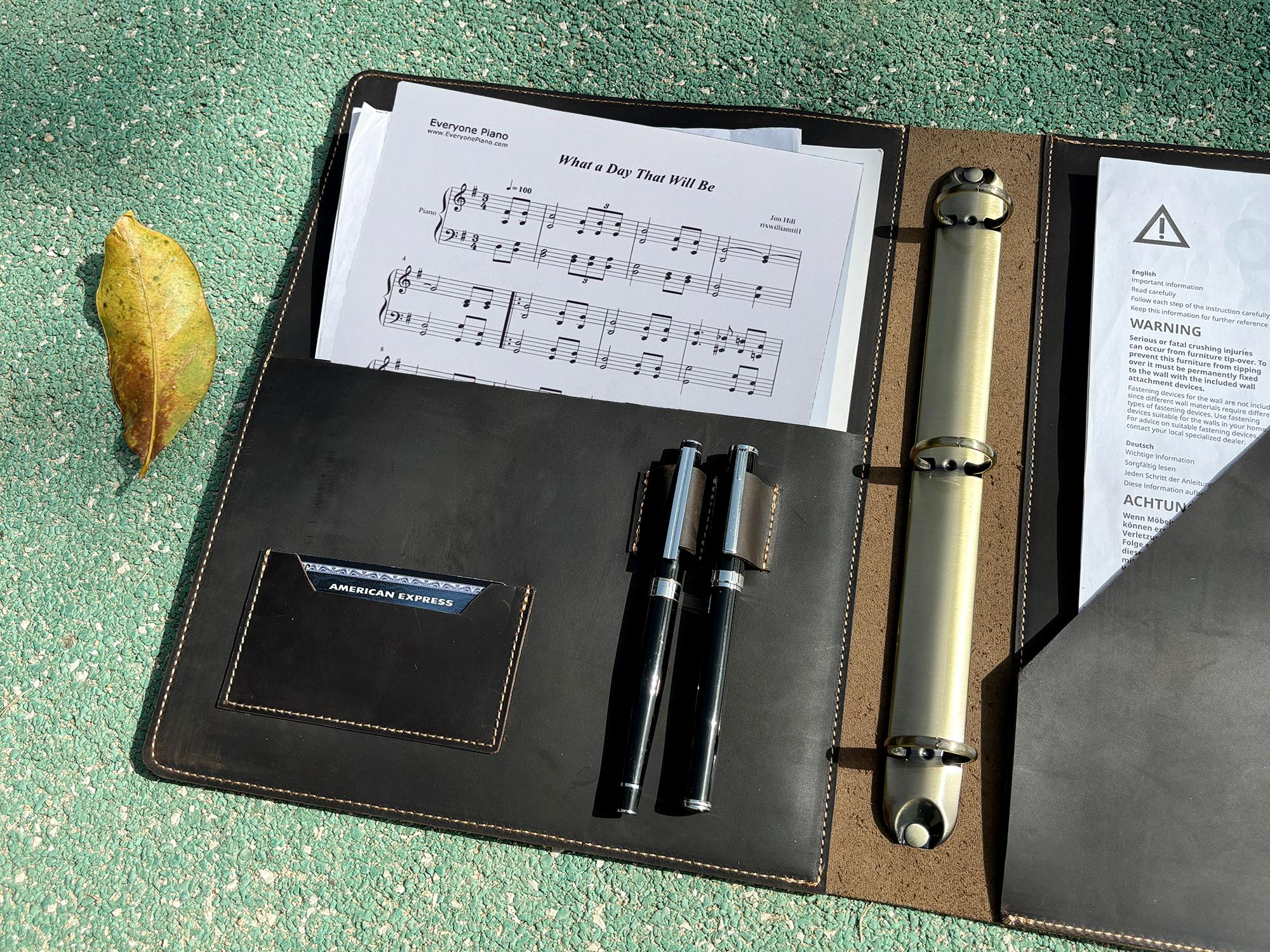 Personalized Leather Sheet Music Binder, Music Portfolio for Concert ...
