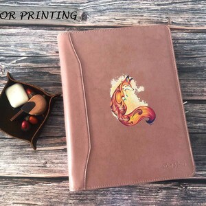 Women Portfolio Pink Leather Padfolio A4, Personalized Leather ...