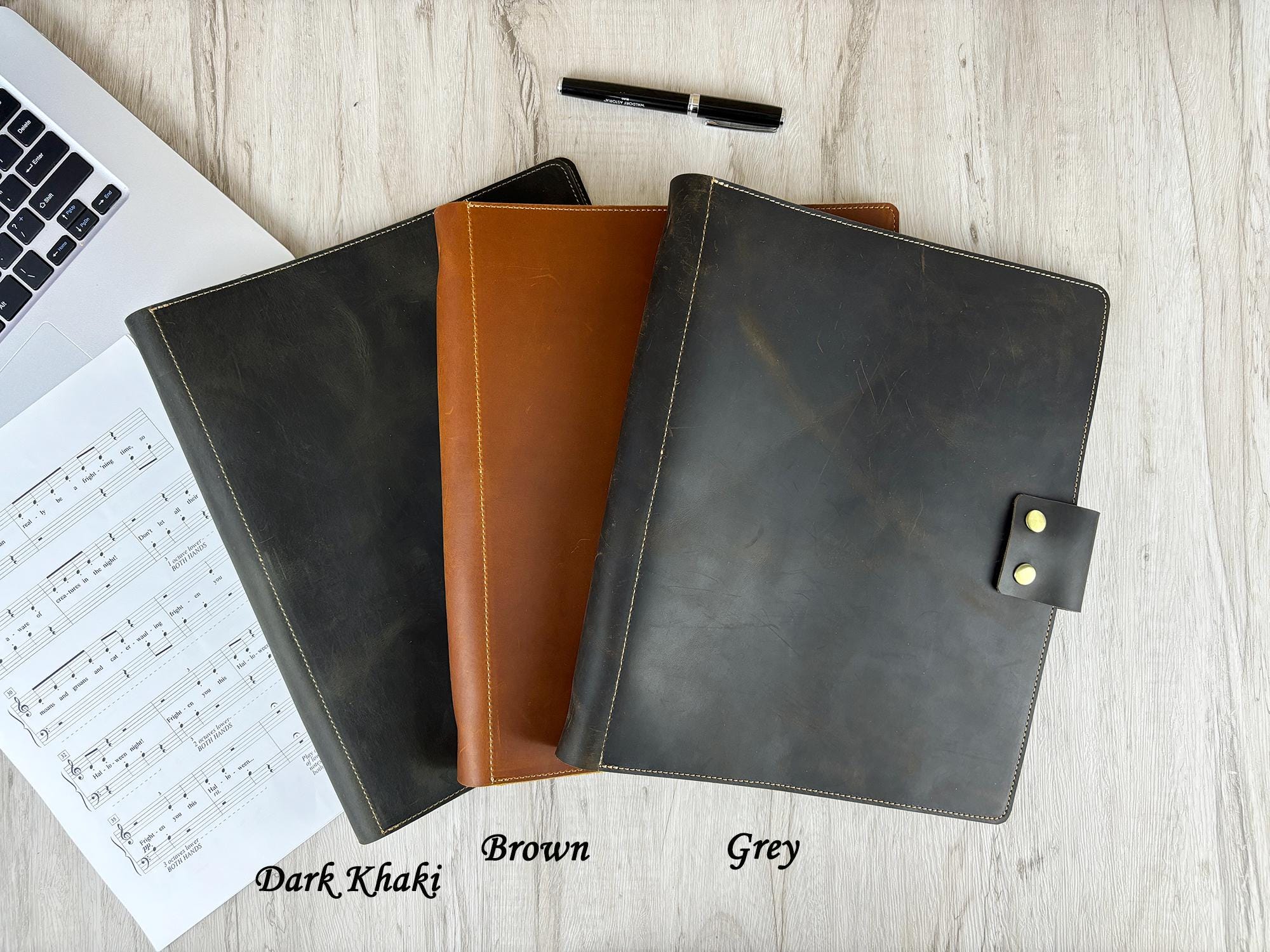 Personalized Leather Sheet Music Binder, Music Portfolio for Concert ...