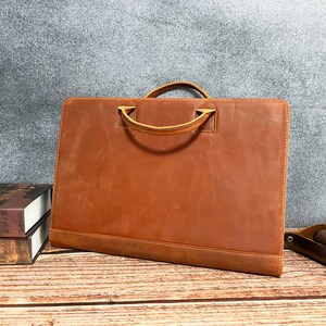Leather Portfolio for Men, Legal Size Notepad Padfolio With Handle, 15 ...