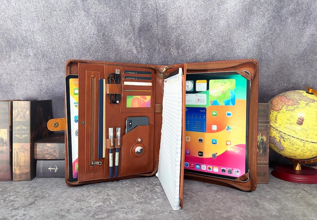Personalized Leather Portfolio,a4 Notepad Cover,document Holder,ipad ...