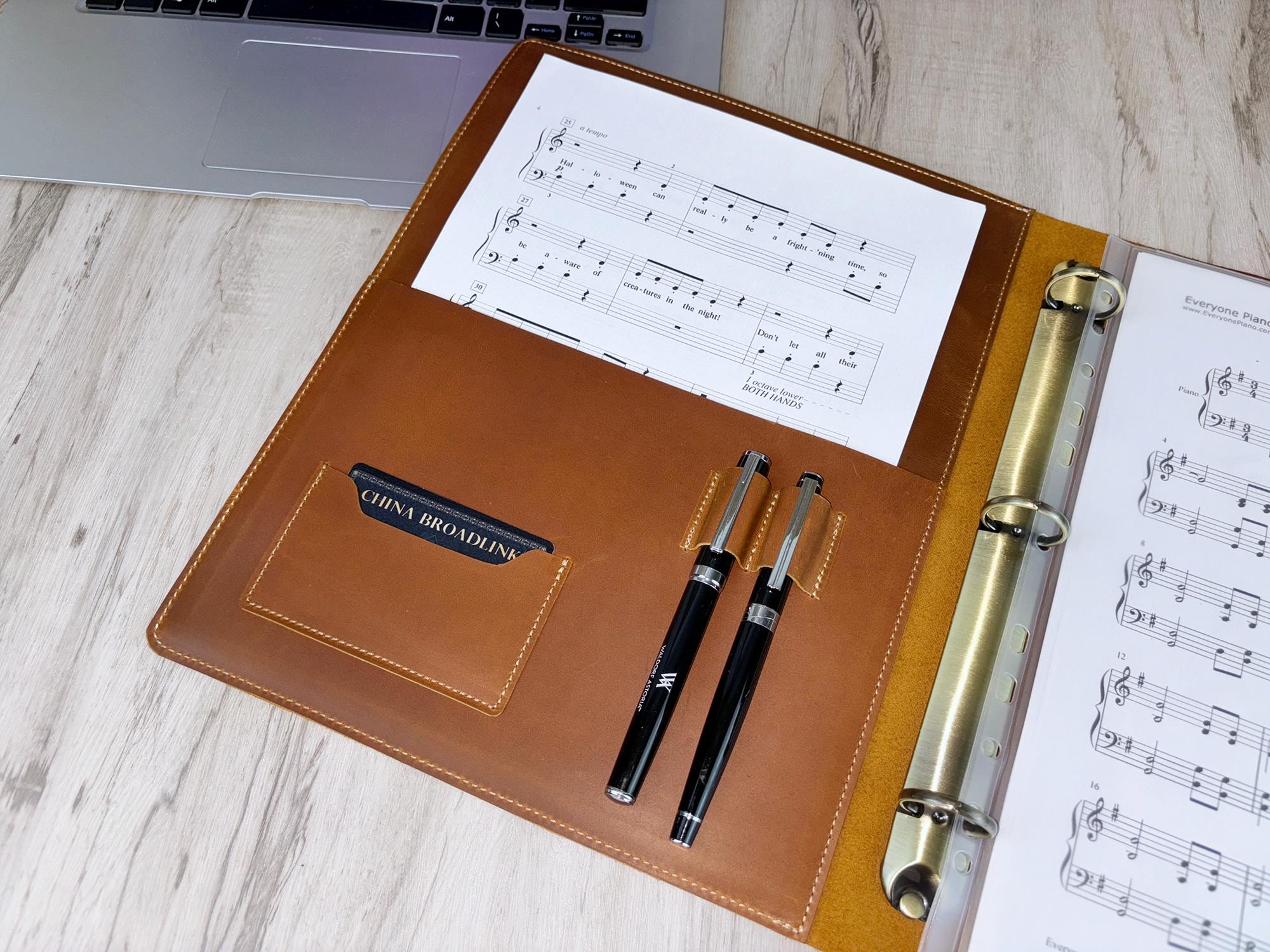 Personalized Leather Sheet Music Binder, Music Portfolio for Concert ...