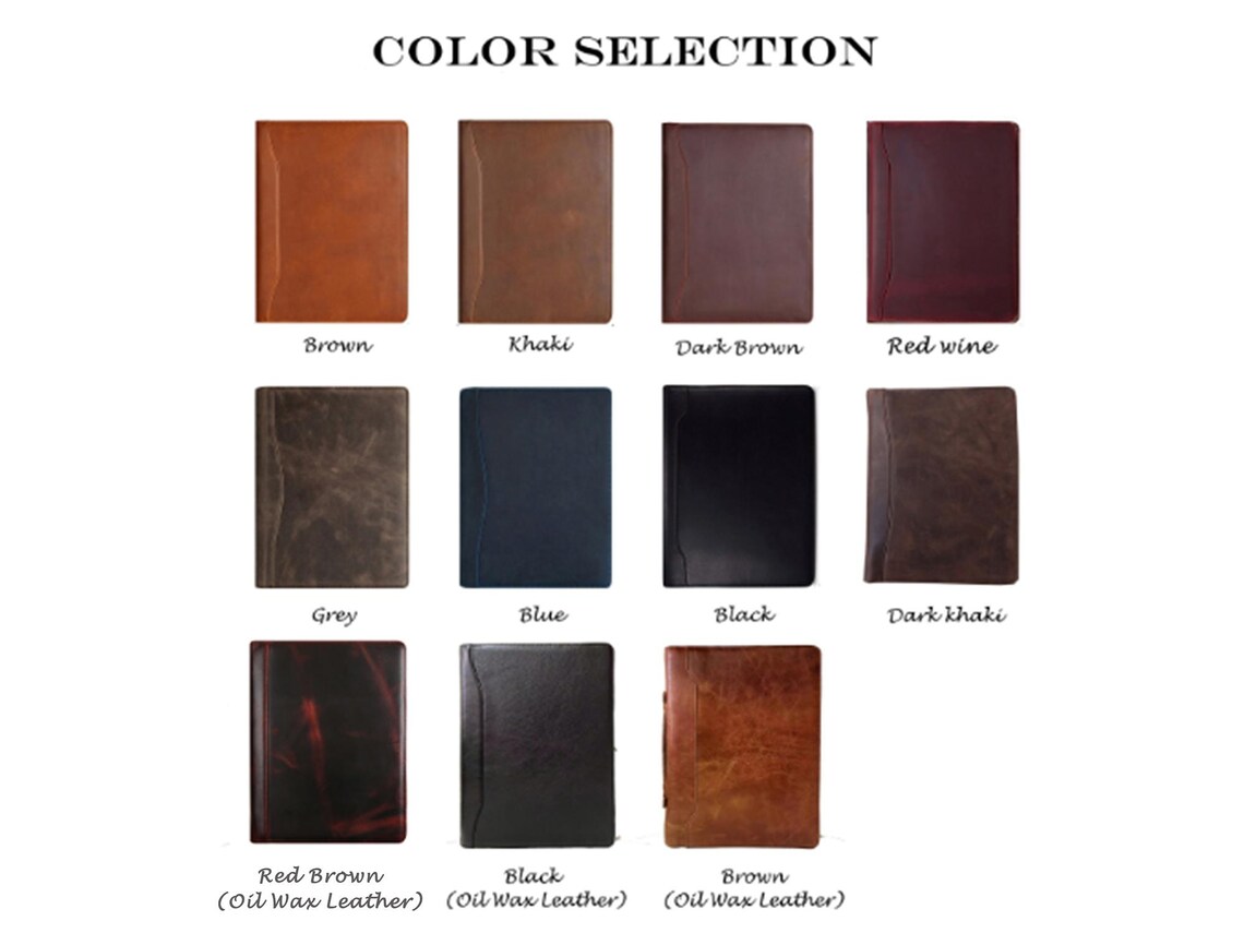 Personalized Leather Portfolio for Men, Leather Folder With Clipboard ...