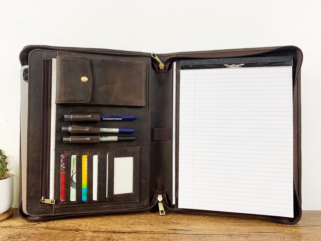 Leather Portfolio for Men, Professional Business Portfolio, Leather ...