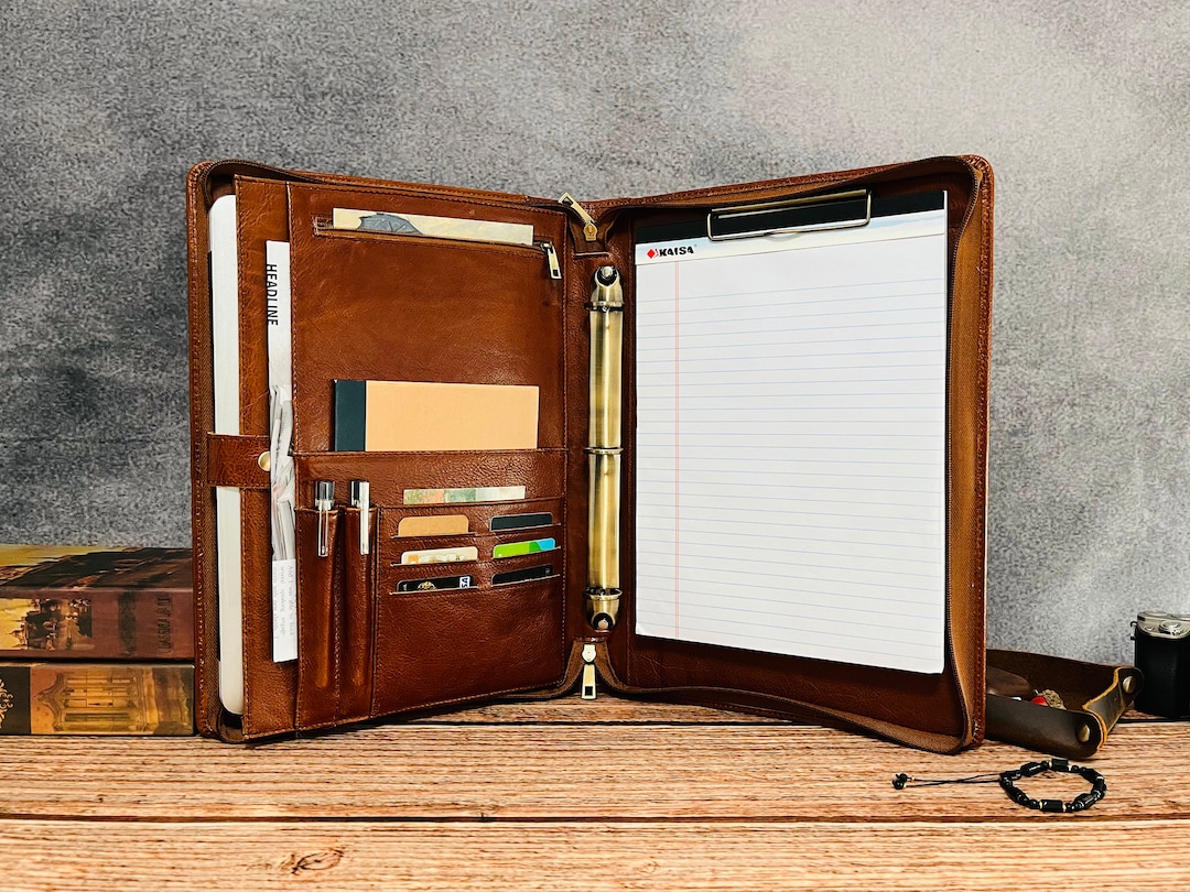 Personalized Leather Legal Portfolio With Handle, 15-inch Briefcase ...