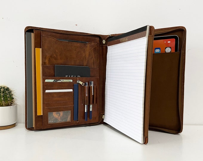 Personalized Leather Portfolio for Men, Custom Name&logo Leather ...