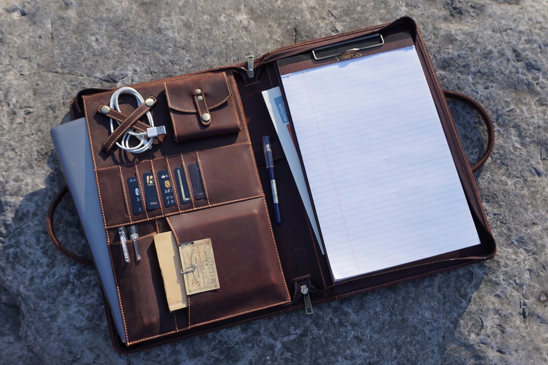 Personalized Leather Portfolio for Men,legal Size Folder Leather ...