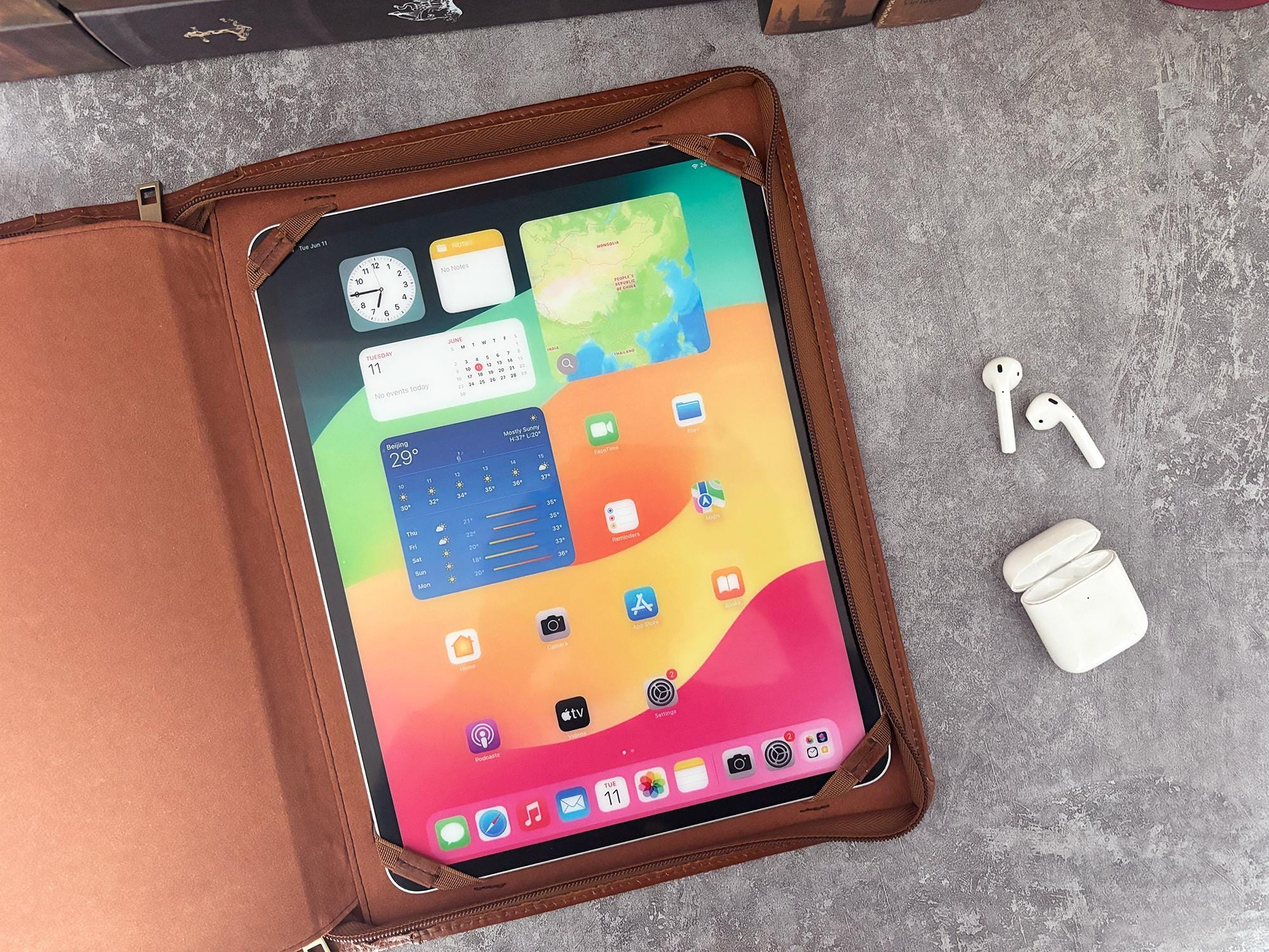 Personalized Leather Portfolio,a4 Notepad Cover,document Holder,ipad ...