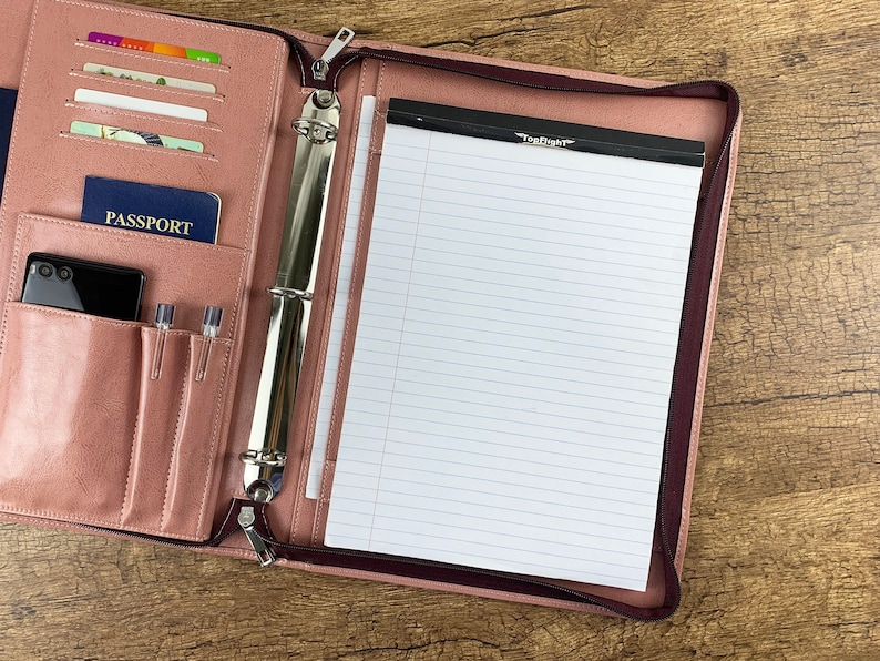 Women Portfolio Pink Leather Padfolio A4 Personalized Leather - Etsy