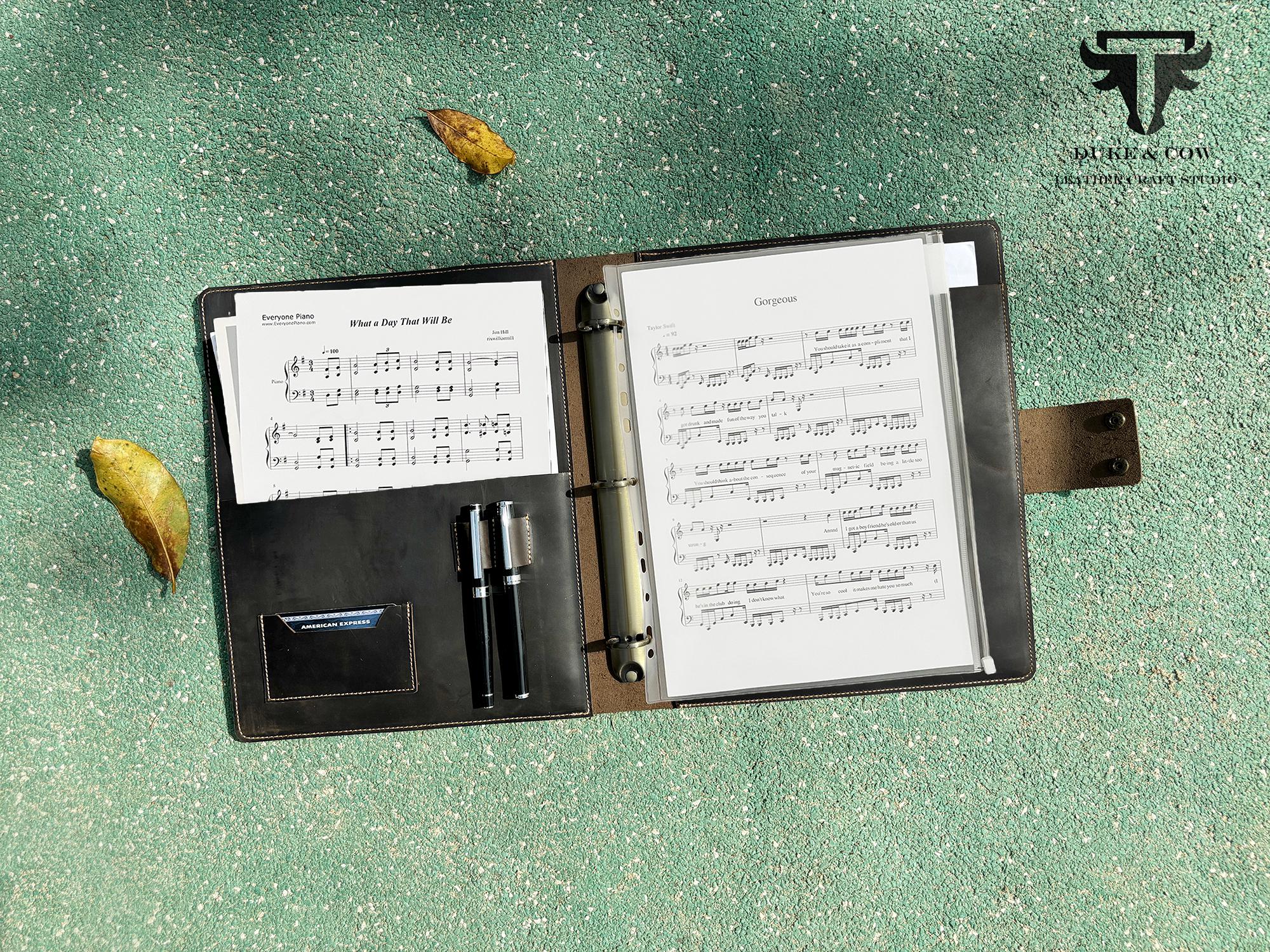 Personalized Leather Sheet Music Binder, Music Portfolio for Concert ...