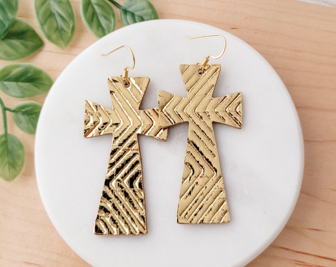 Embossed Wavy Lined Cross | Cutting Die for Leather Earrings (dense ...