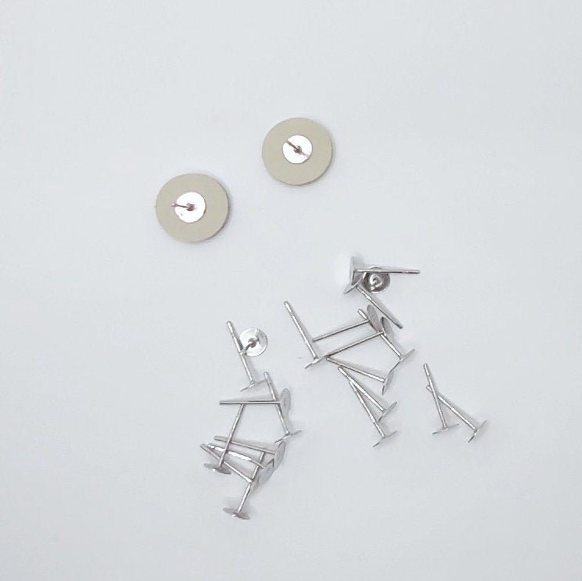 BULK 4mm Silver Flat Pad Earring Posts Surgical Stainless - Etsy