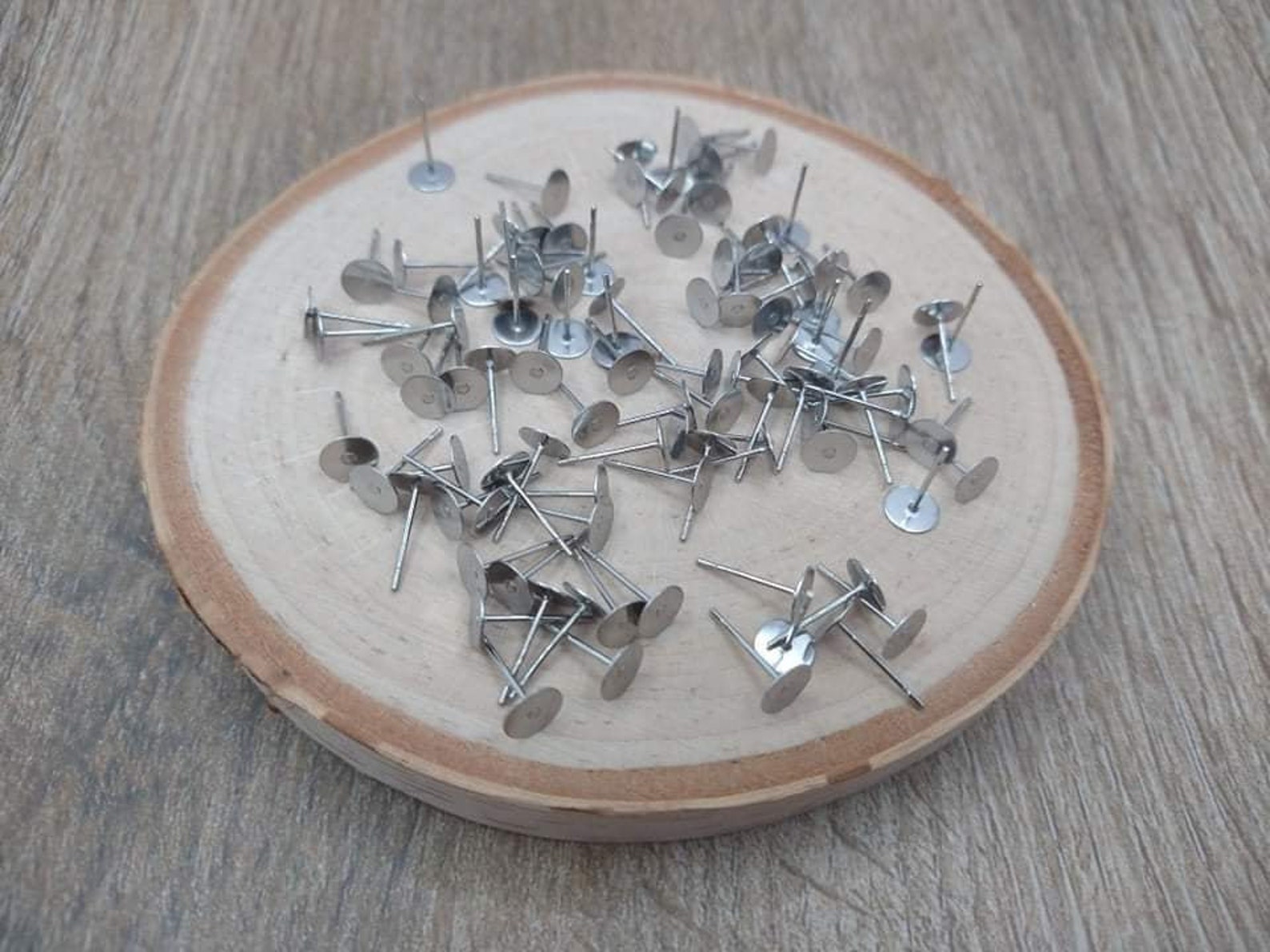 BULK 4mm Silver Flat Pad Earring Posts Surgical Stainless - Etsy