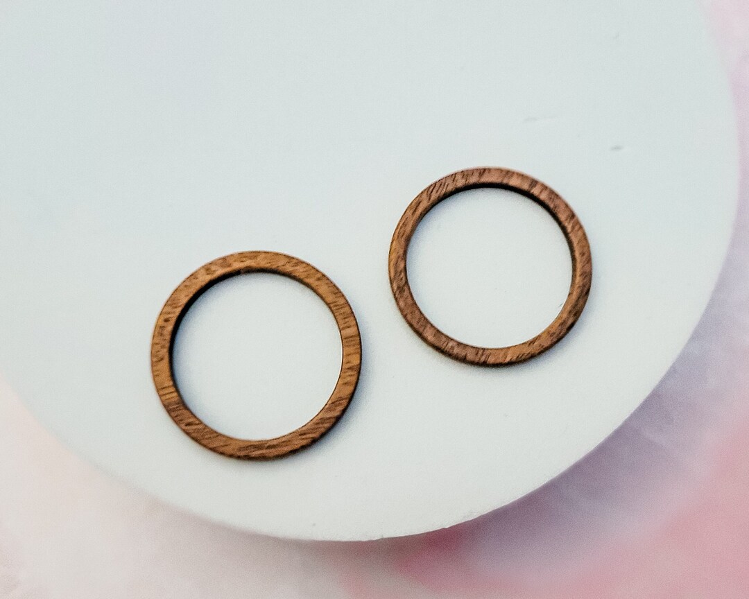 Walnut Wooden 25mm Circle Linking Ring, 10 Pieces, Wood Connector Round ...
