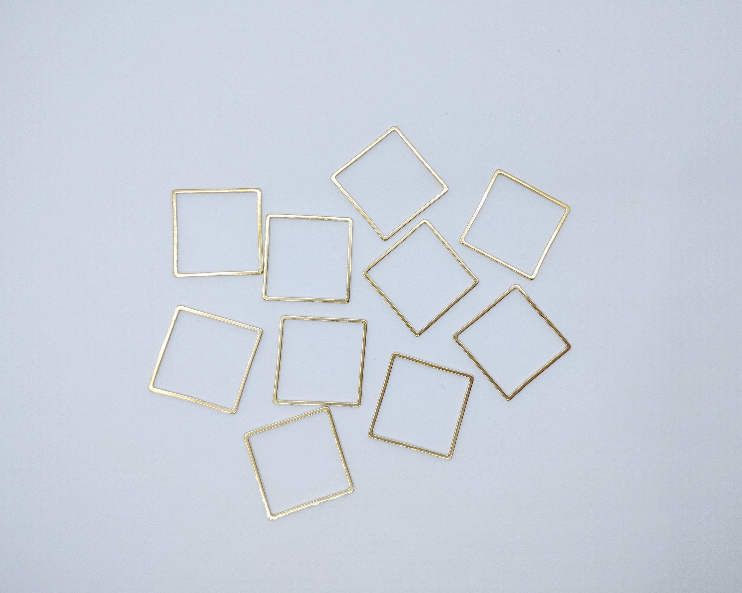 Jewelry & Beauty Warm Gold Tone Square Linking Rings 10 x Textured ...