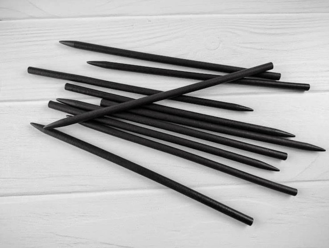 Black Wooden Hair Sticks, 5 Pieces, Hair Accessory Component, Ponytail ...
