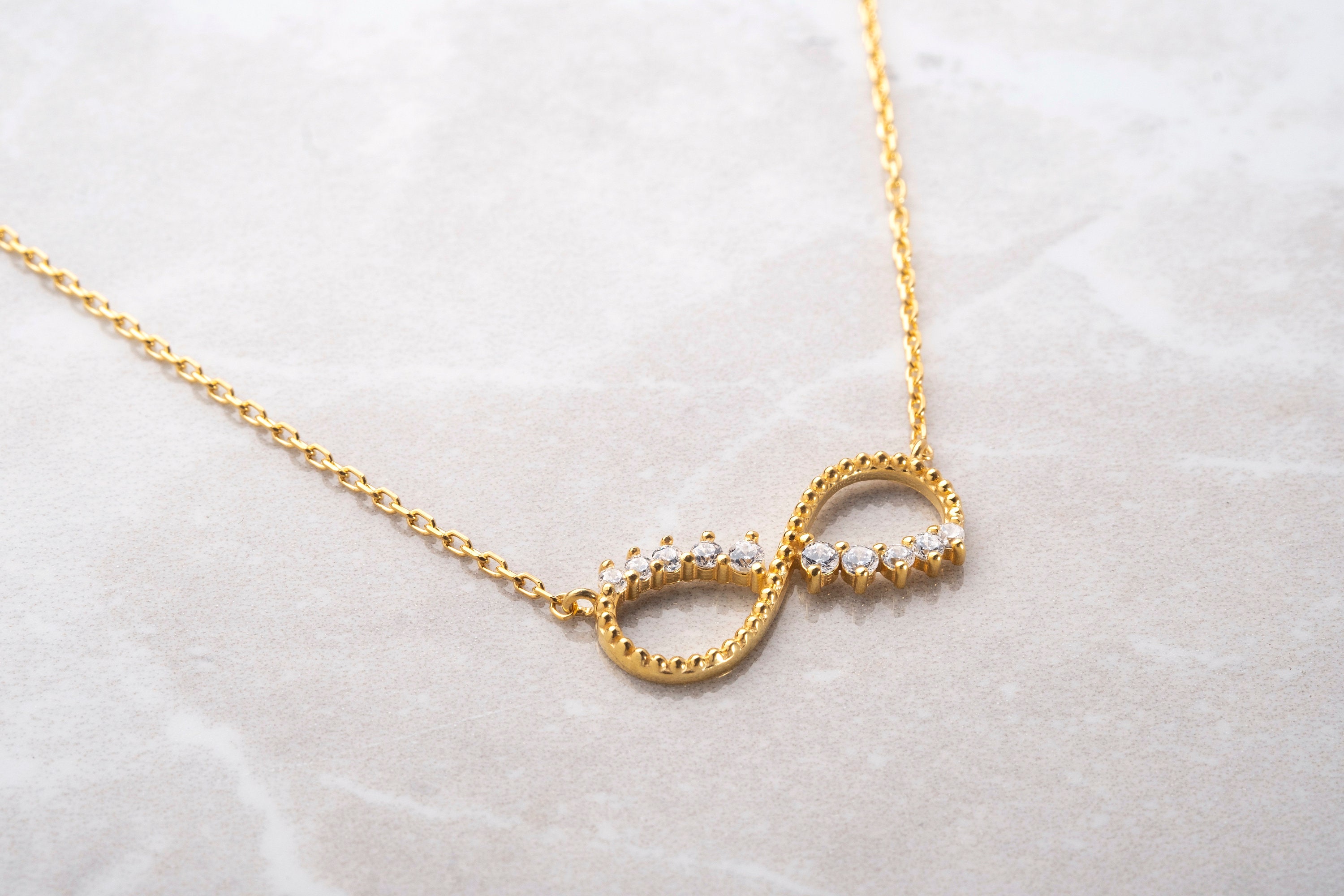14K Gold Infinity Symbol Necklace, Necklace for Infinite Love, Endless ...
