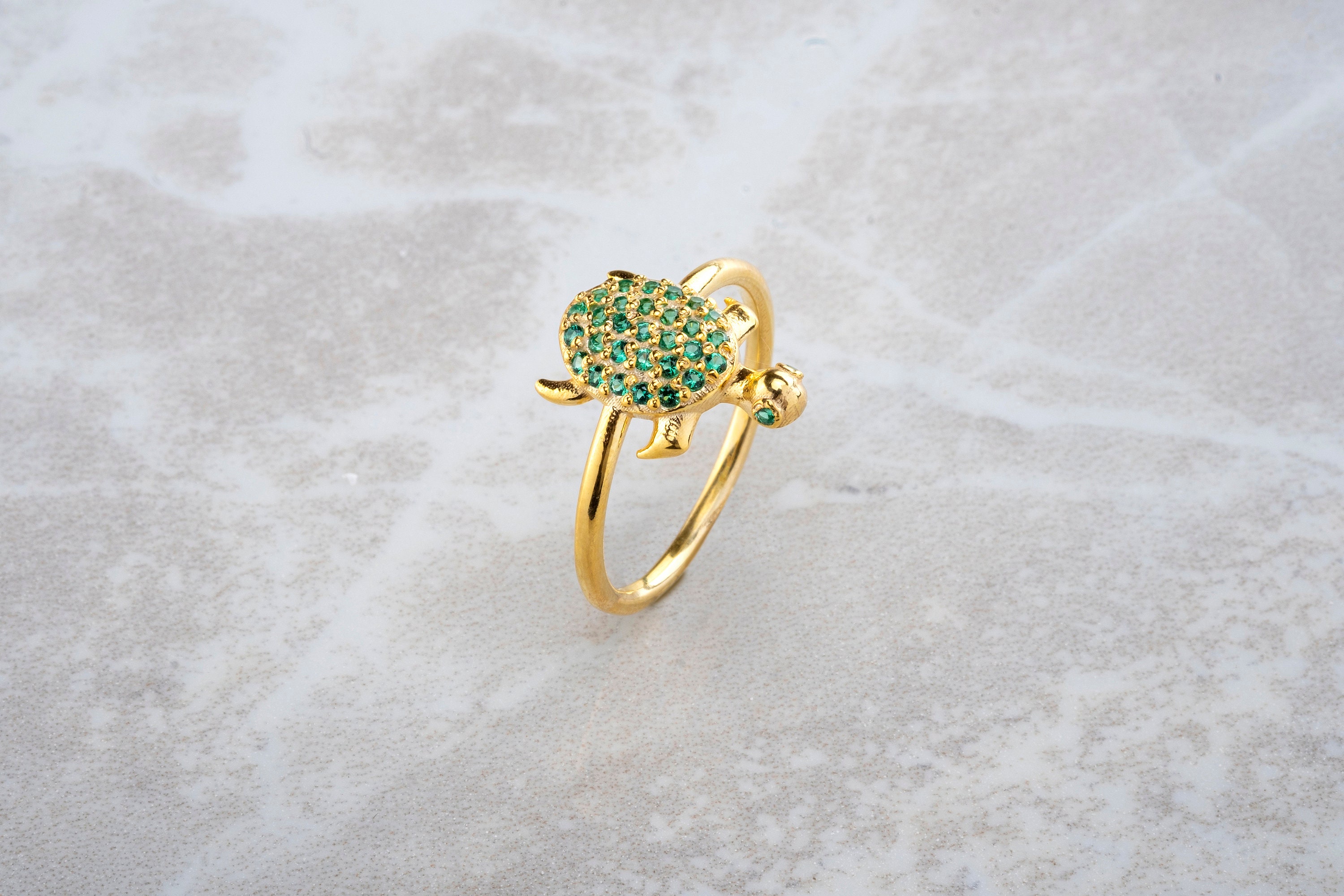 Green Turtle Gold Ring, Sea Turtle Ring, Sea Animals Jewelry, Animal ...