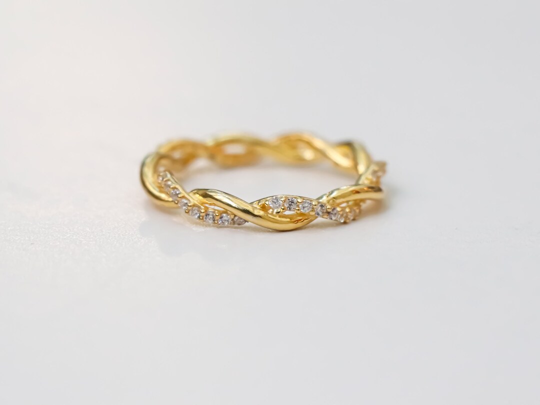 14k Gold Auger Ring Full Auger Wedding & Promise Ring Solid Gold Mothers Day Gift - Etsy