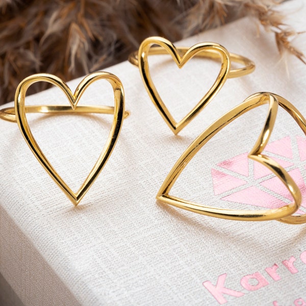 Open Heart Ring - Etsy