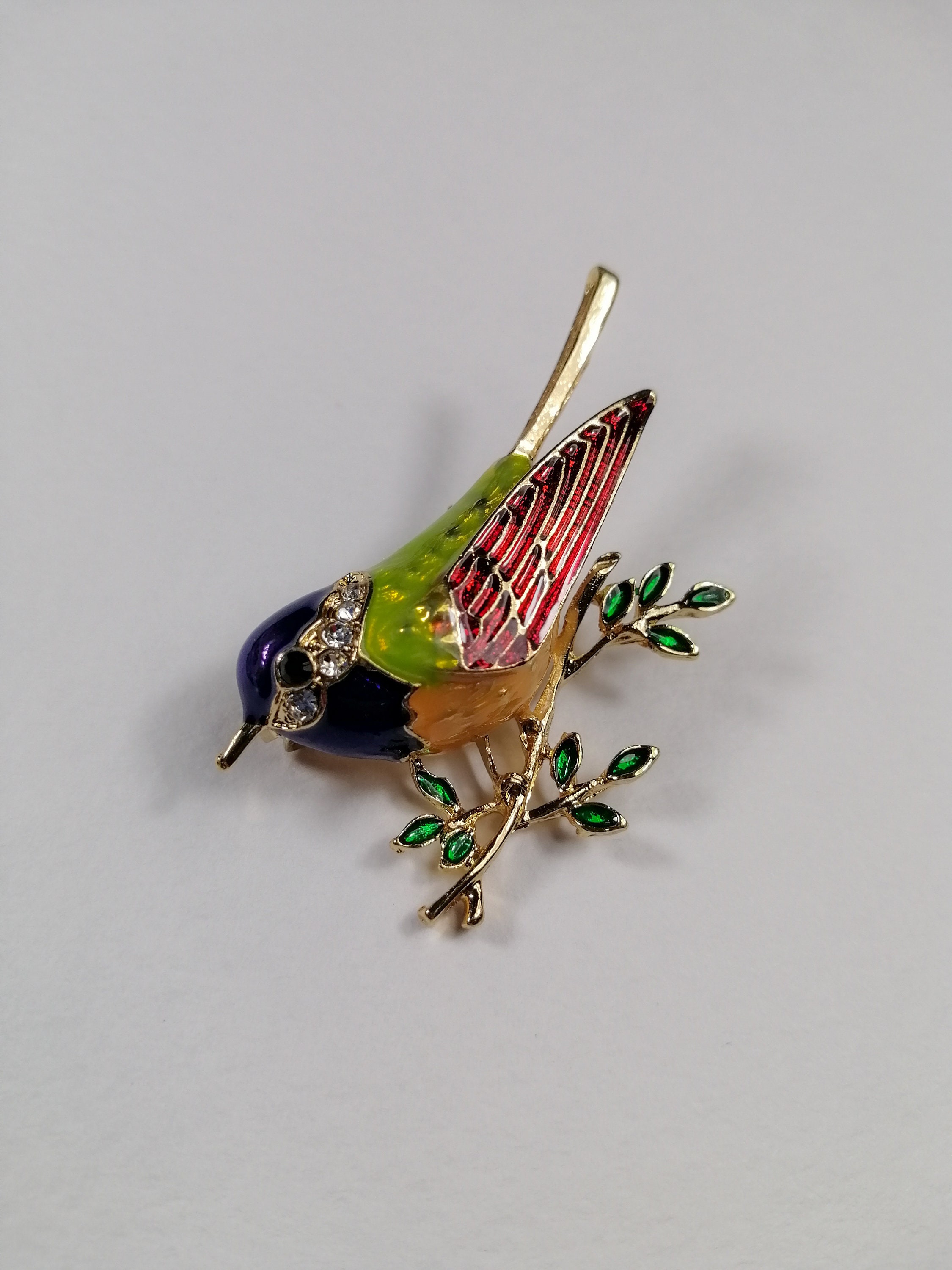 Bird Brooch, Vintage Enamel Brooch, Nature Lover Gifts, Elegant ...