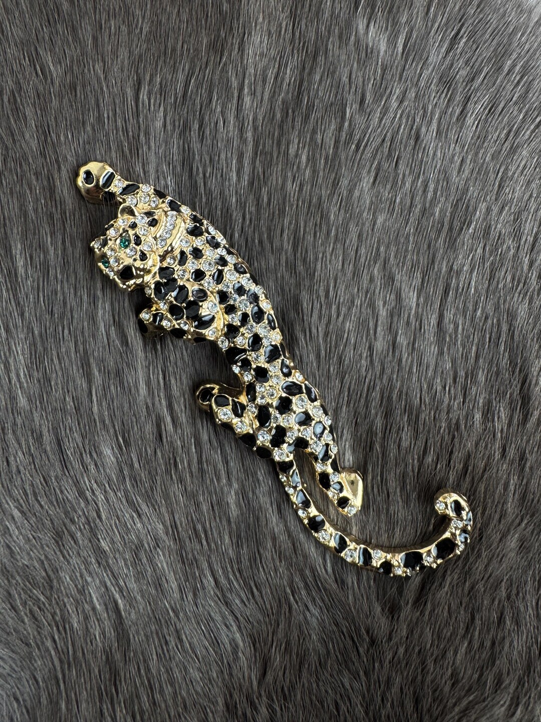Luxury Panther Brooch, Crystal Leopard Gold Pin, Sparkly Jungle Cat ...