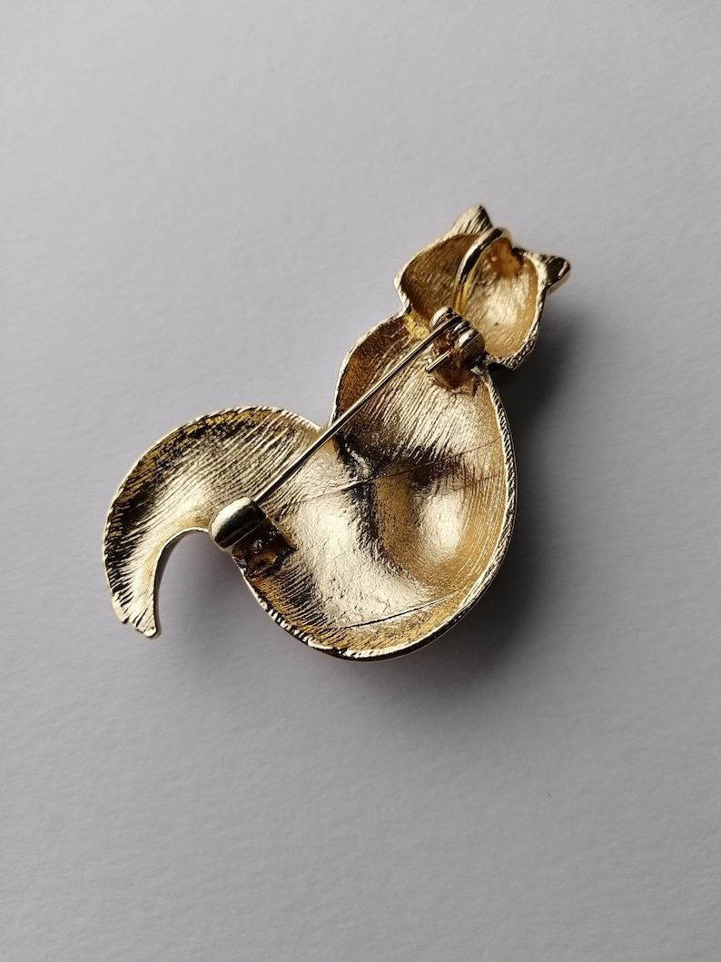 Fox Brooch, Vintage Rhinestone Jewelry, Enamel Fox Pin, Animal Brooch ...