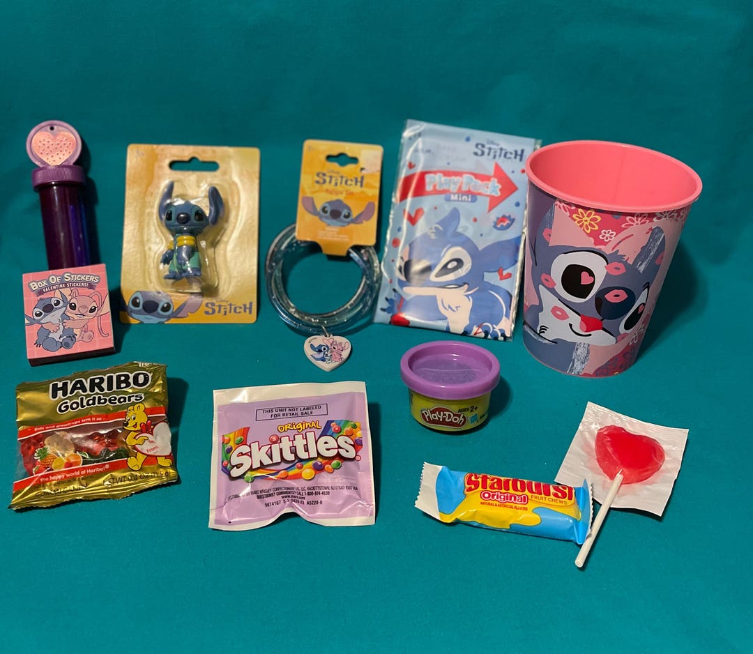 LILO & STITCH VALENTINE Gift: Mailbox Tin, Stitch Toy, 3 Bracelets W ...