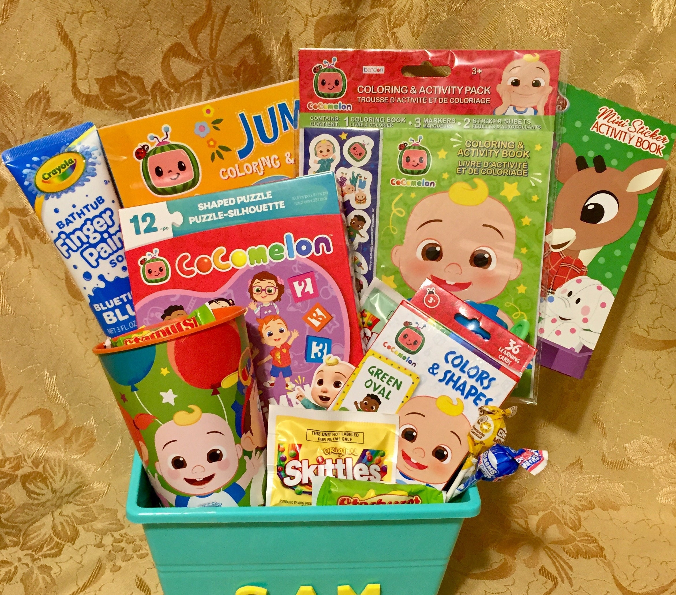 COCOMELON Gift Basket Activity Set, Stickers, Jumbo Book, Cup, Cards ...