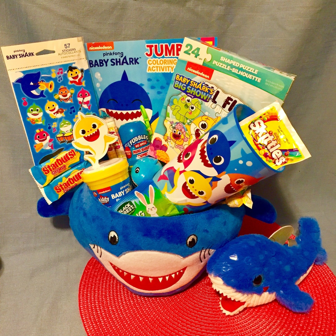 BABY SHARK EASTER Basket activity Book, Cup, Puzzle, Stickers, Clay ...