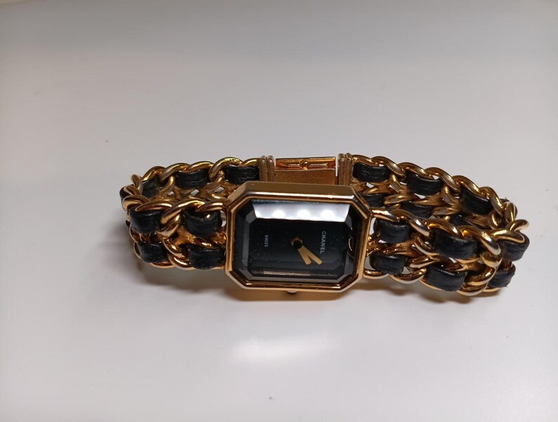 Chanel Premiere Gold Plated Leather Weave Watch 1987, Vintage Womens ...
