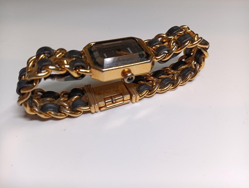 Chanel Premiere Gold Plated Leather Weave Watch 1987, Vintage Womens ...