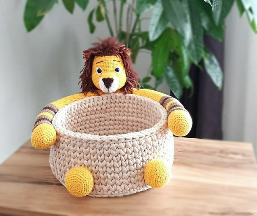 Crochet Storage Basket,toy Storage,lion Basket for Kids Home Decor ...