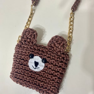 Mini Teddy Bear Bag,girl Bag,mini Kid Crossbody Handbag,little Girls ...