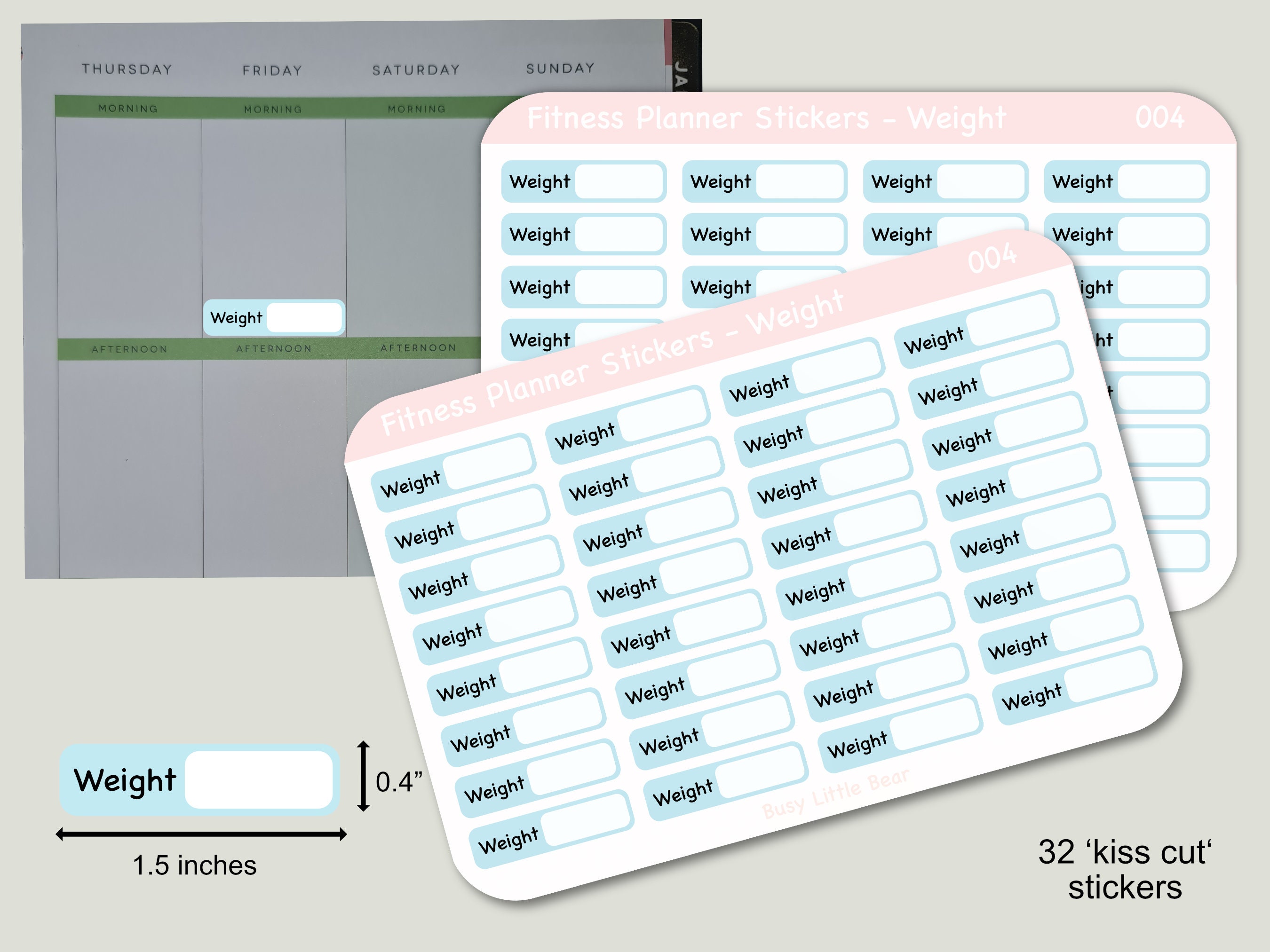 Fitness Planner Stickers Weight Tracking Sticker, Happy Planner ...