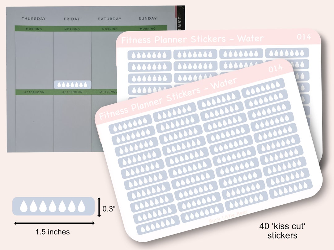 Water Tracking Stickers, Functional Planner Stickers - Etsy