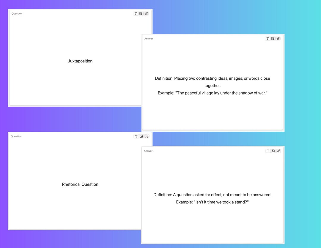 GCSE English Language Flashcards - Language Techniques - Etsy