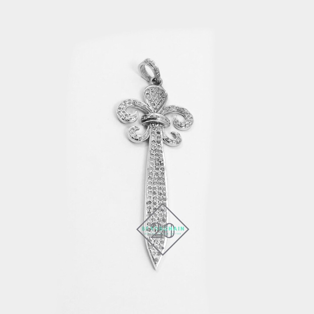 Pave Diamond Sword Pendant by Beadschain20 • 925 Sterling Silver ...